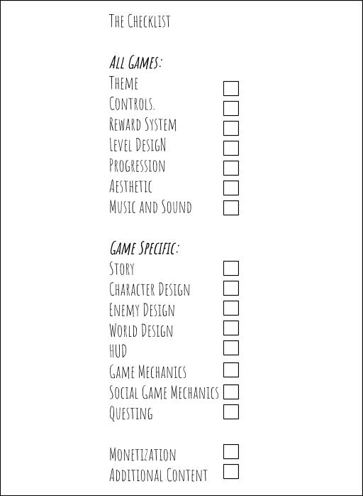 Character Design Checklist